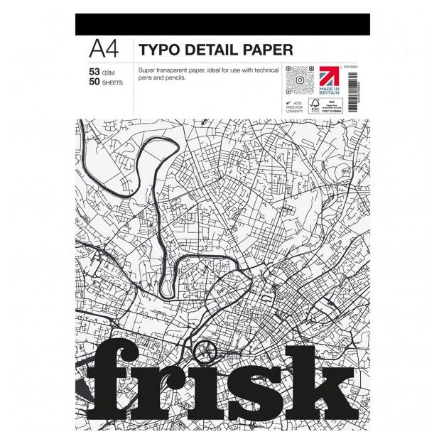 Frisk A4 Typo Detail Paper Pad - 53gsm 50 sheets – Pen Pusher | The ...